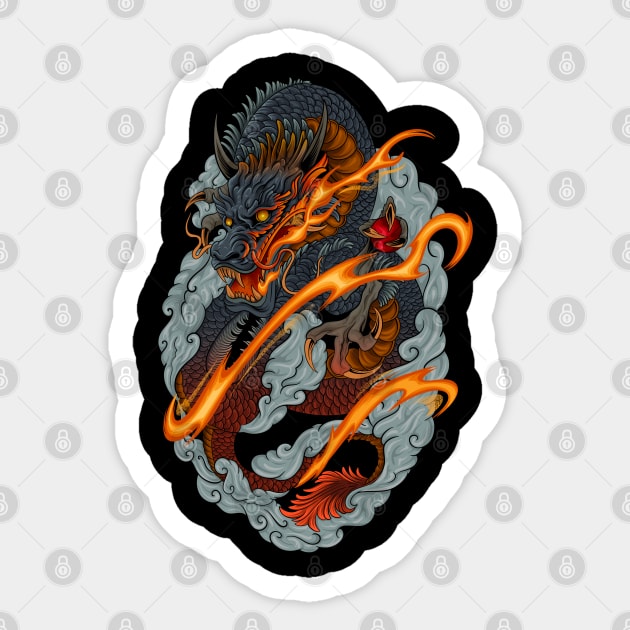 DRAGON FIRE - Dragon - Sticker | TeePublic
